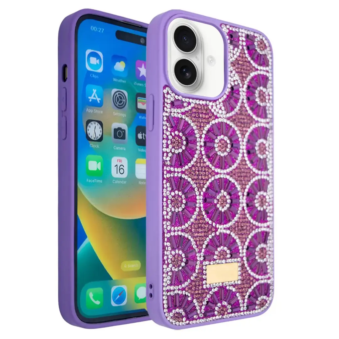 iPhone 16 Diamond Sparkling Case Dark Purple | Cellaron