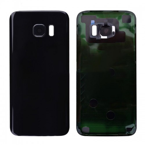 Back Glass Samsung Galaxy S7 Edge with Camera Lens Black | Cellaron