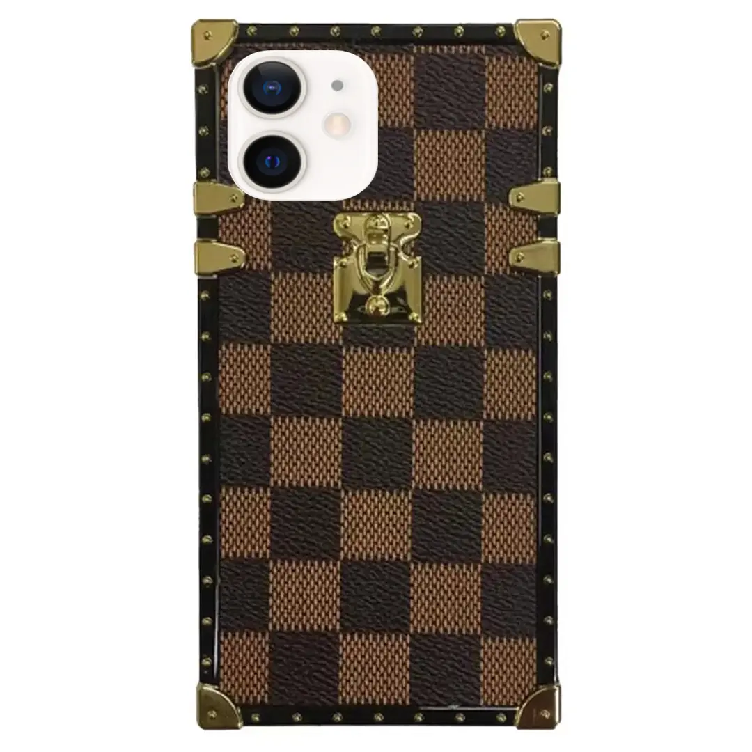 iPhone 11 Box Square Checker Case Brown | Cellaron