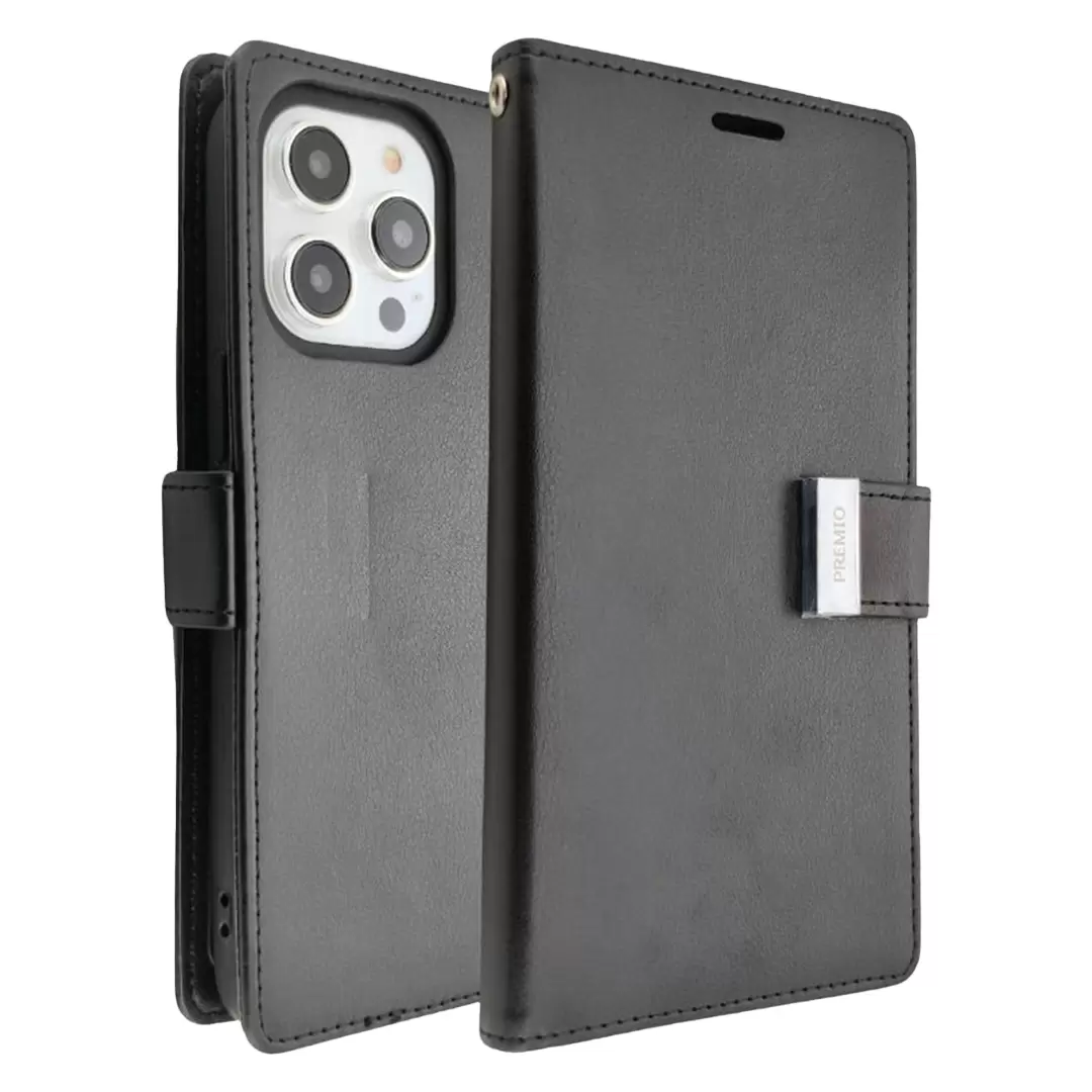 iPhone 13 Pro Max/iPhone 12 Pro Max Premio Wallet Case Black | Cellaron