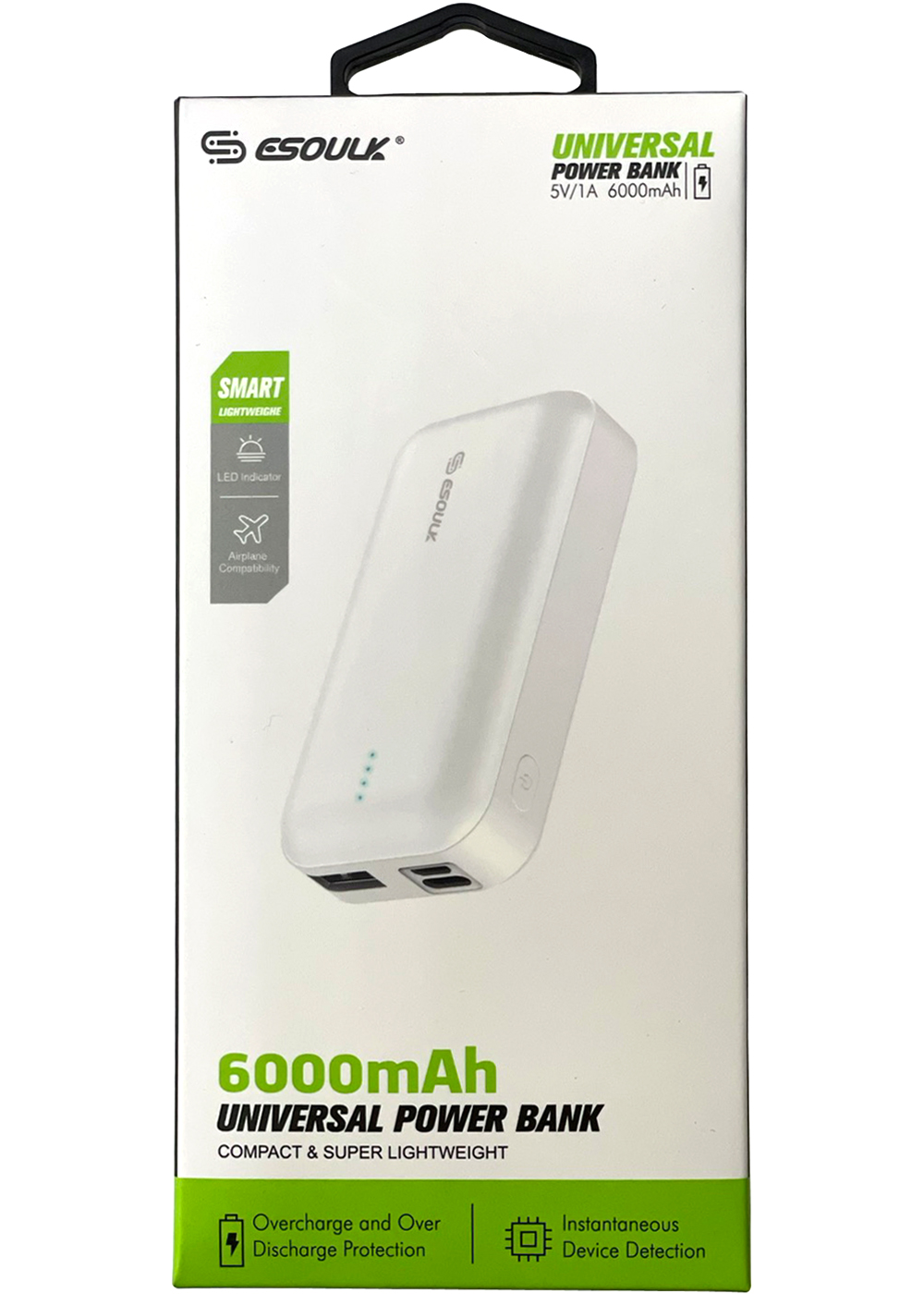 Portable Power Bank White_ 5V/1A_6000mAh | Cellaron