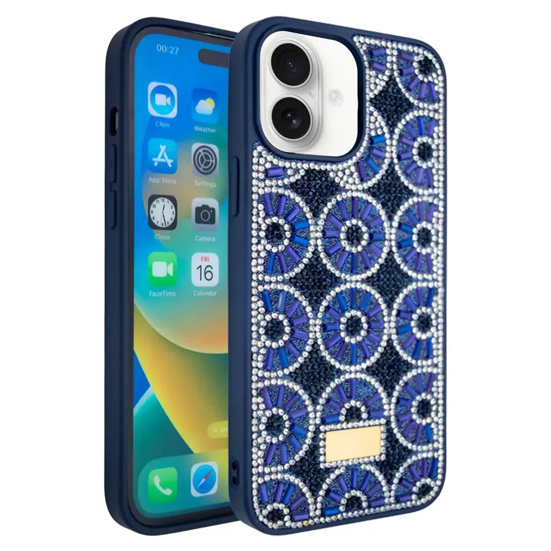 iPhone 16 Plus Diamond Sparkling Case Dark Blue | Cellaron